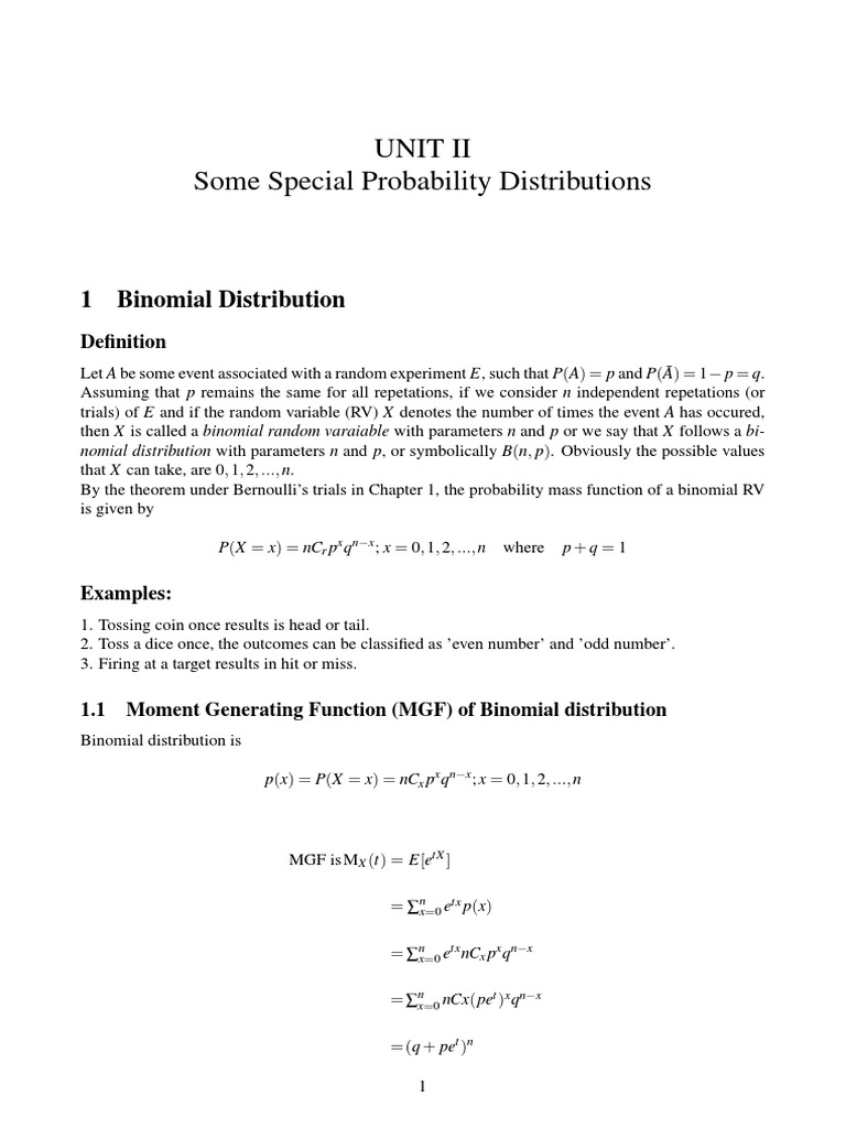 PQT-Module -2-Lecture notes | PDF | Probability Distribution | Poisson ...