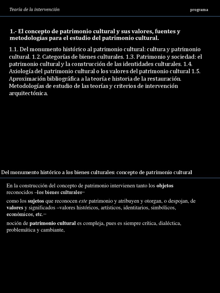 Esquema Tema 1 Concepto de Patrimonio Cultural | PDF | Patrimonio cultural | Bienes (Ley)