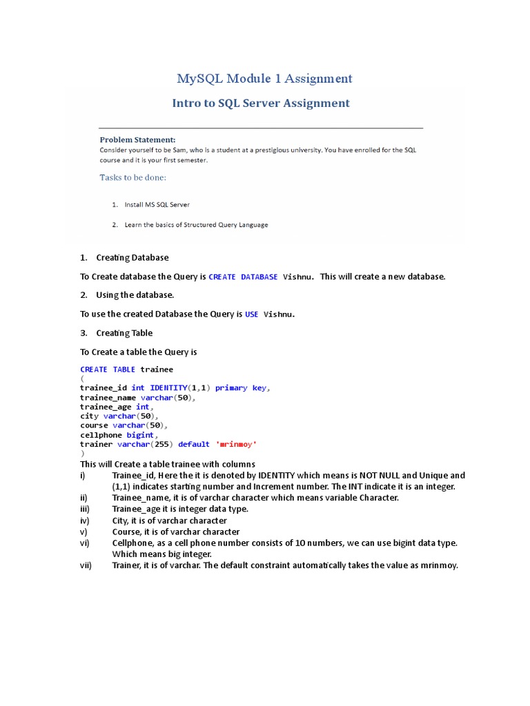 Module 1 Assignment | PDF