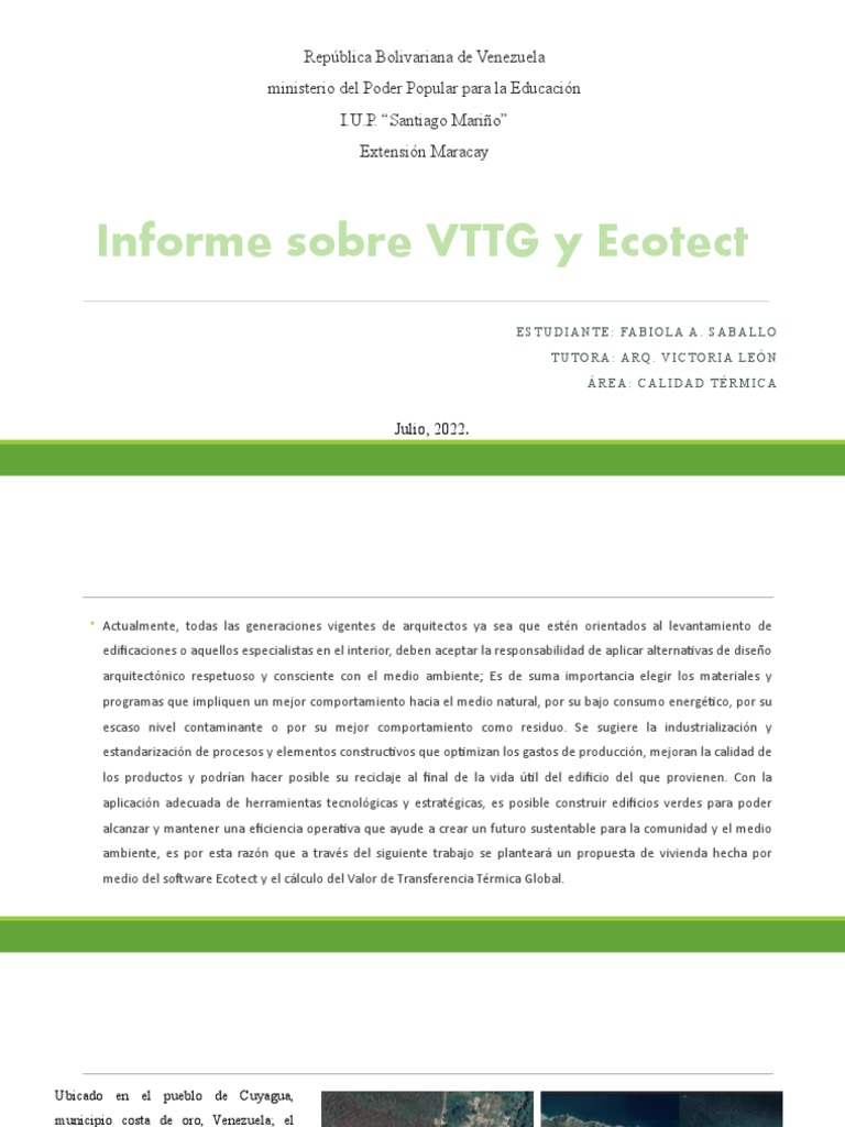 Ecotect VTTG | PDF | Ventana | Temperatura