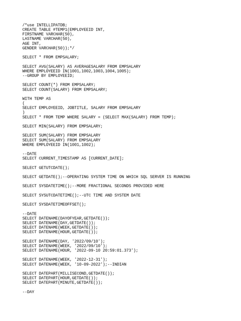 Aggregatefunction Datetime Pdf Sql Software Development
