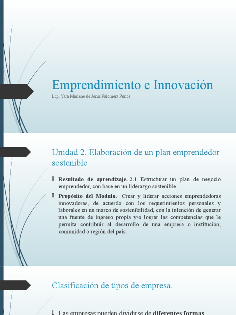 Emprendimiento e Innovacion 2 Unidad | PDF | Capital (economía) | Economias