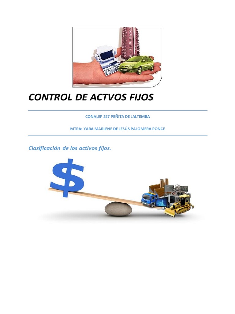 Control y clasificación de activos fijos en CONALEP 257 Peñita de ...