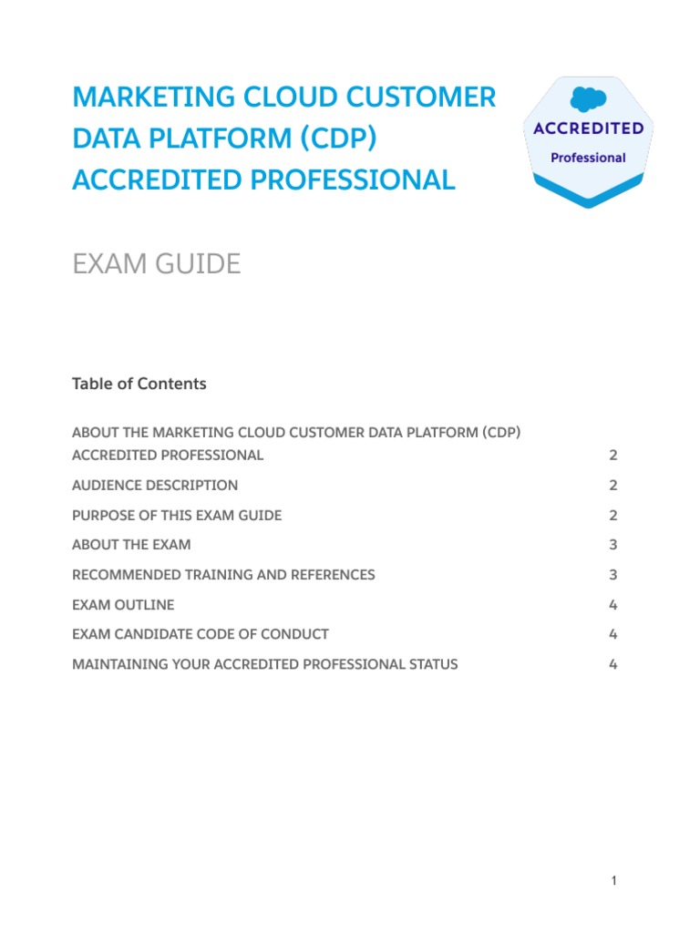 MC CDP - Exam Guide | PDF | Marketing | Cloud Computing