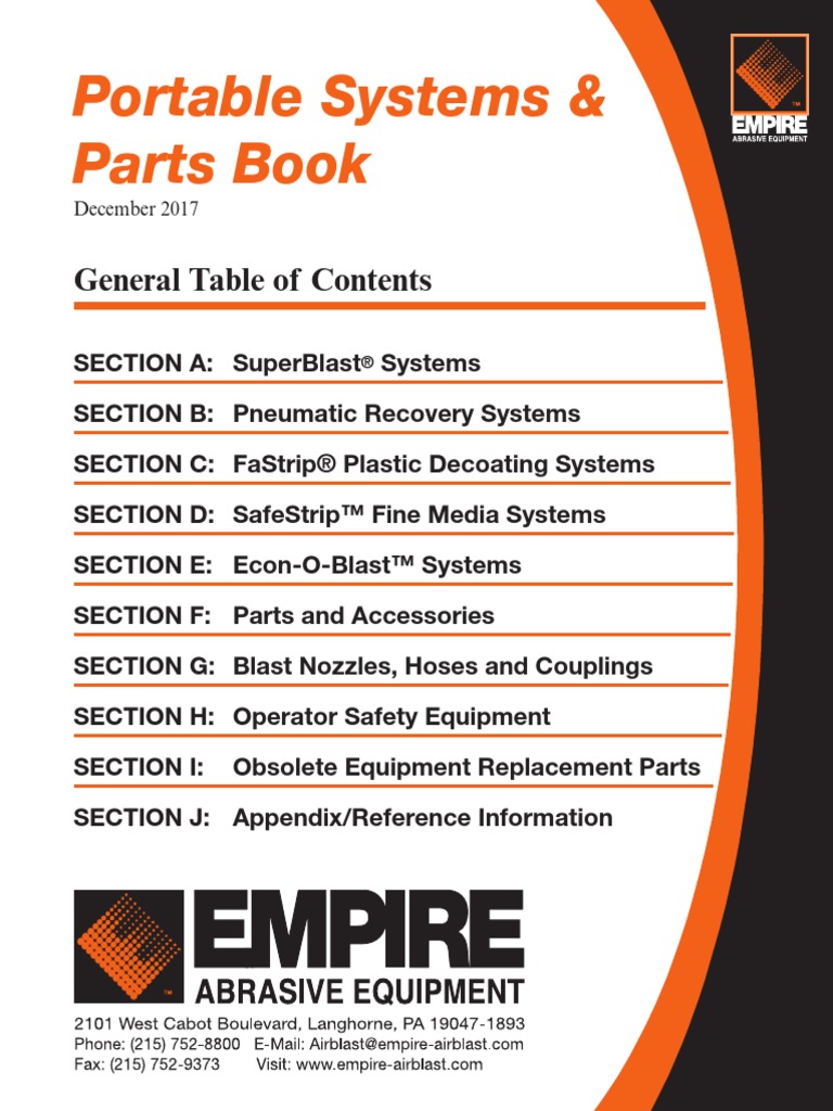 Portable Systems & Parts Book: General Table of Contents | PDF | Valve ...