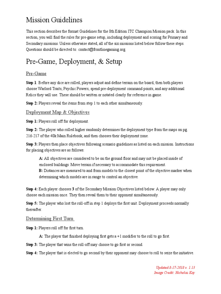 ITC 8th Edition Mission Guide | PDF | Games & Activities