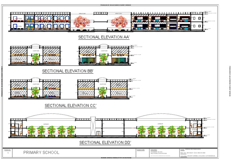Sectional Elevation Aa': Primary School | PDF