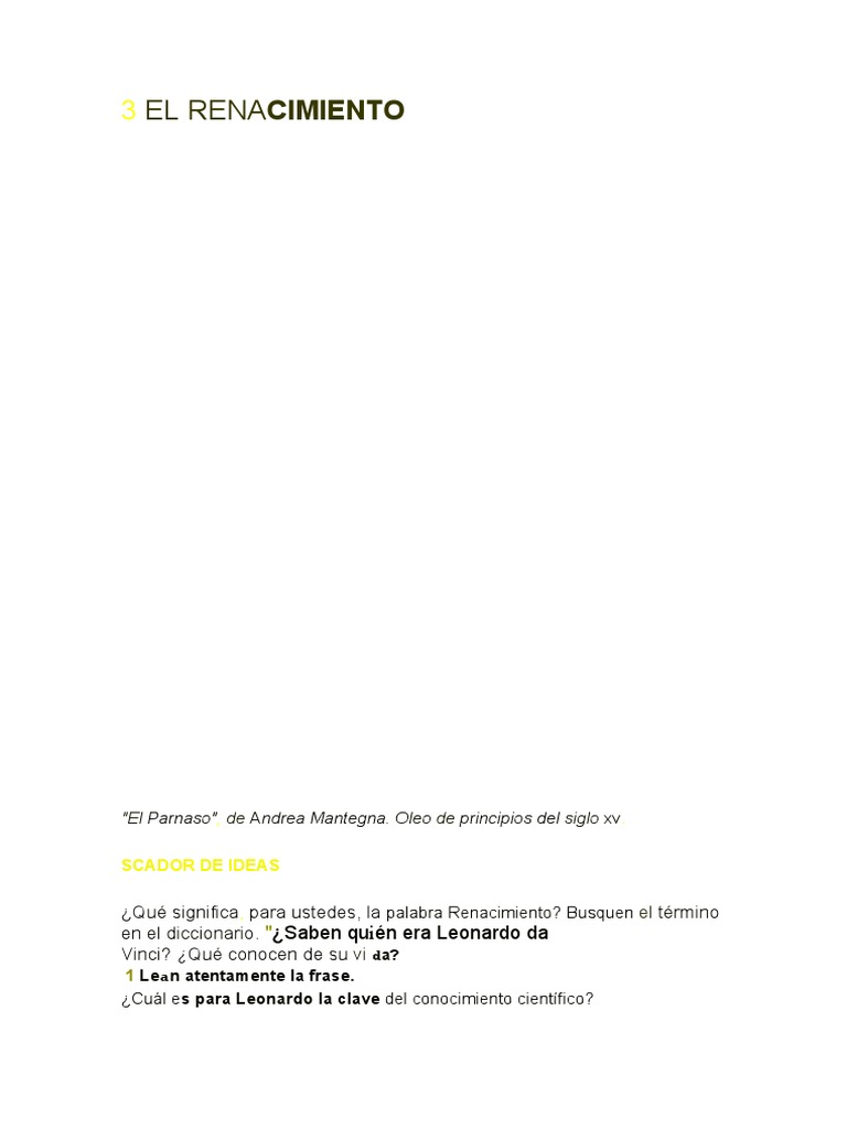 3 El Renacimiento | PDF | Renacimiento | Galileo Galilei