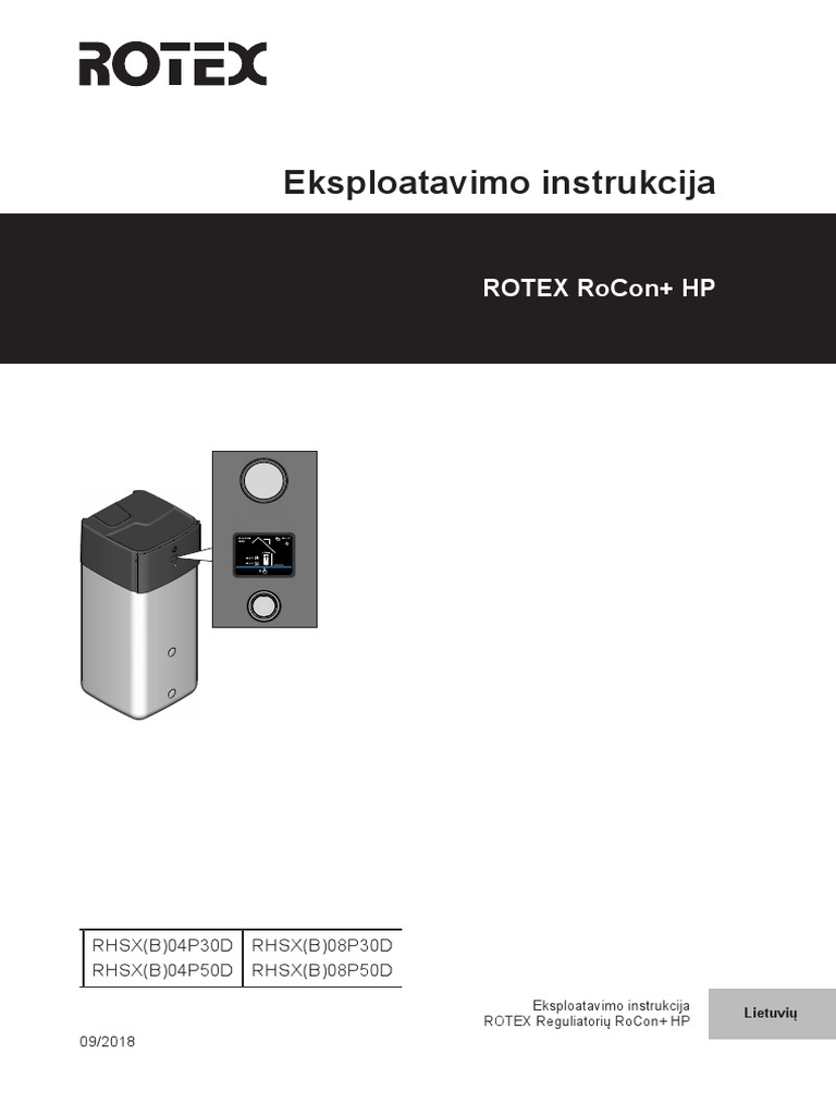 Rocon - FA - ROTEX - RoCon+ - HP - 0081444670 - 01 - 0918 - HQprint - LT - Operation Manual ...
