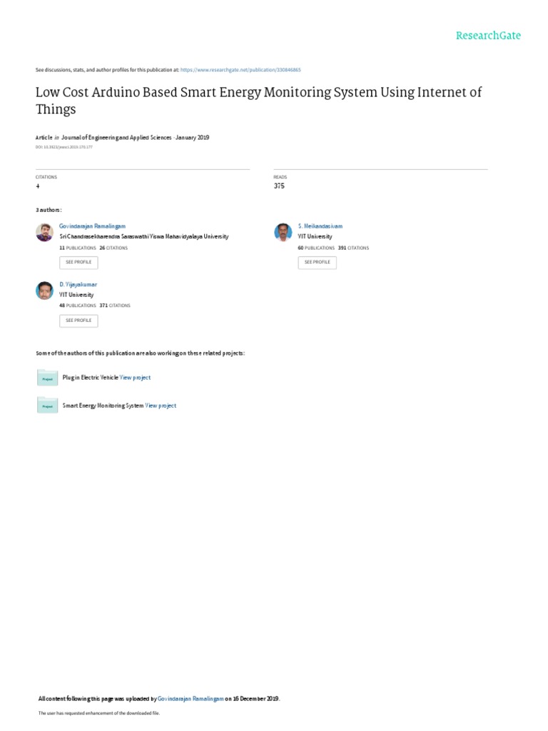 Low Cost Arduino Based Smart Energy Monitoring System Using Internet of ...