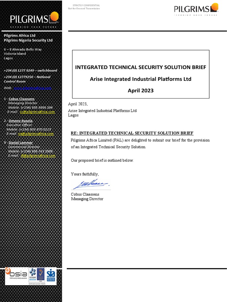 A Proposal for an Integrated Technical Security Solution for Arise ...