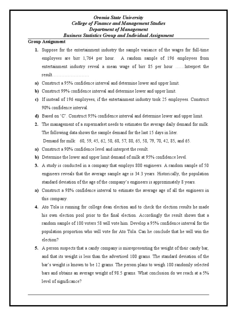 Oromia State University College of Finance and Management Studies Department of Management ...