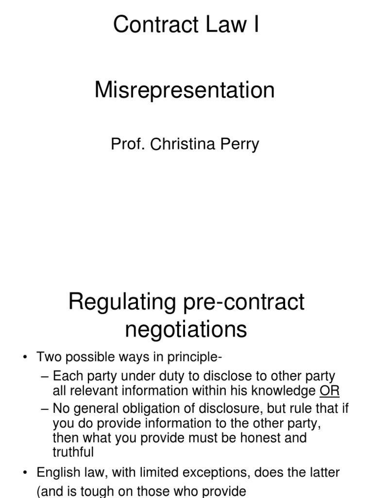 Contract Law Day | PDF | Misrepresentation | Damages Contract Law Day | PDF | Misrepresentation | Damages