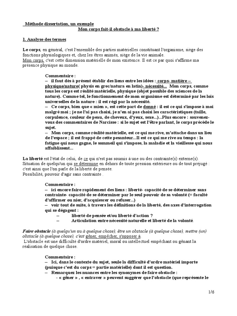 Méthode Dissert - Un Exemple | PDF | Liberté | Âme
