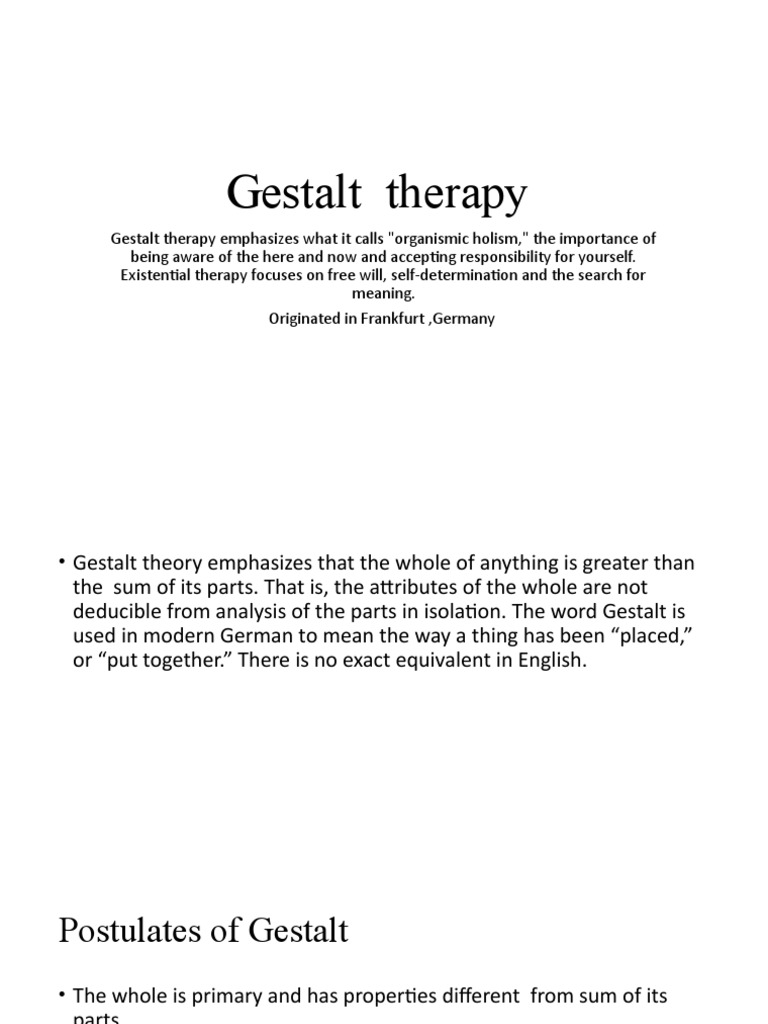 Gestalt Therapy | PDF | Gestalt Therapy | Psychotherapy