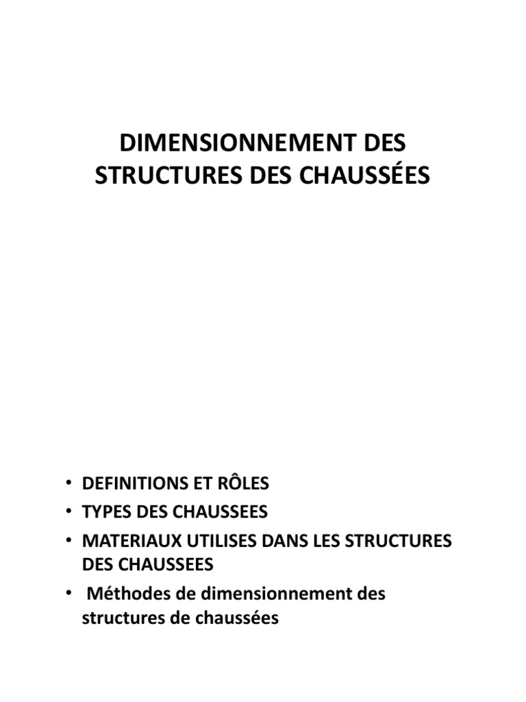 Dimensionnement des structures de chaussées | PDF | Fondation ...