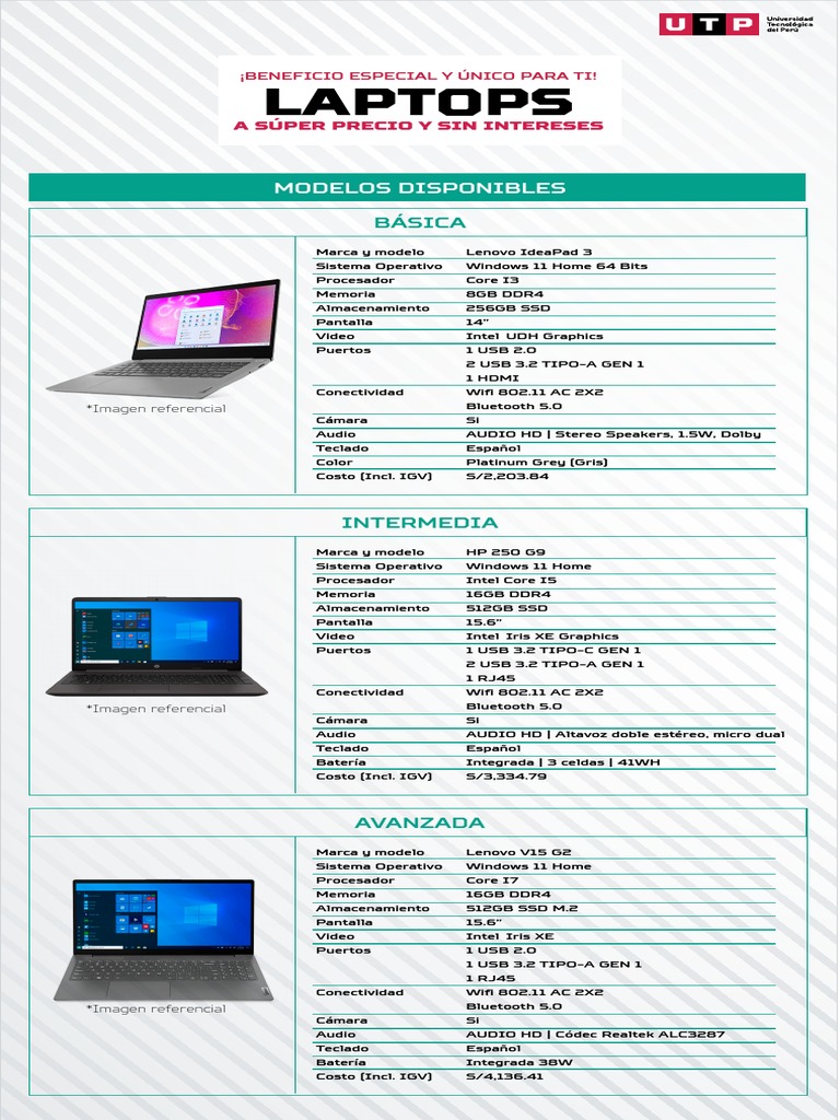 LAPTOPS | PDF | Microprocesador | USB