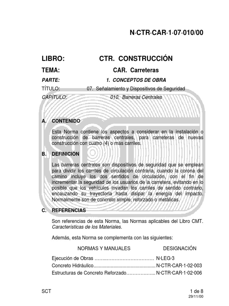 N CTR Car 1 07 010 00 | PDF | Hormigón