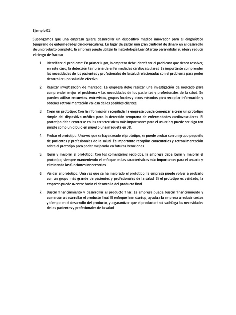 Ejemplos Lean | PDF | Enfermería | Lean Startup