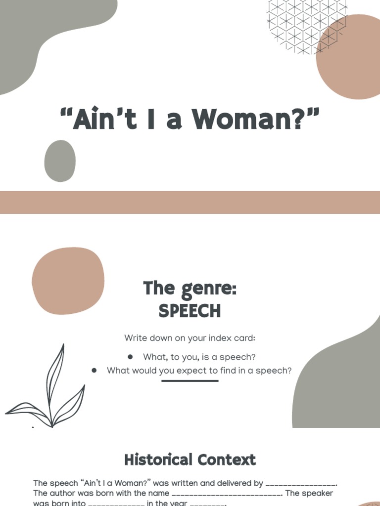 Aint I A Woman Lesson | PDF | Civil Rights And Liberties | Ethical ...