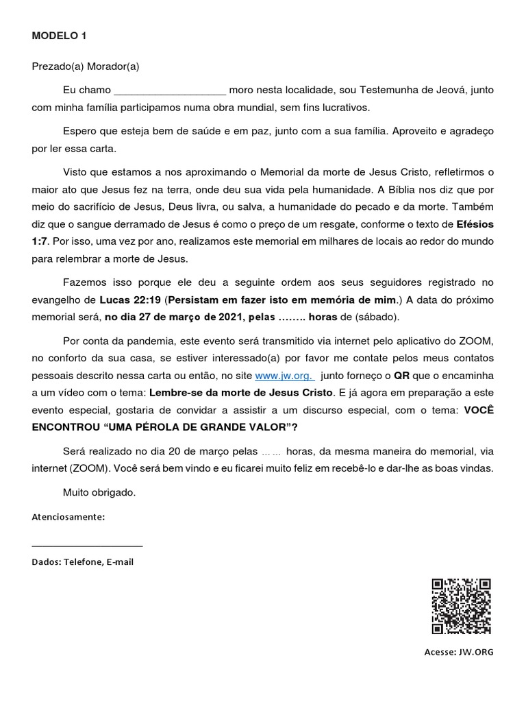 Modelo Carta Celebracao | PDF | Jesus | Morte Modelo Carta Celebracao | PDF | Jesus | Morte