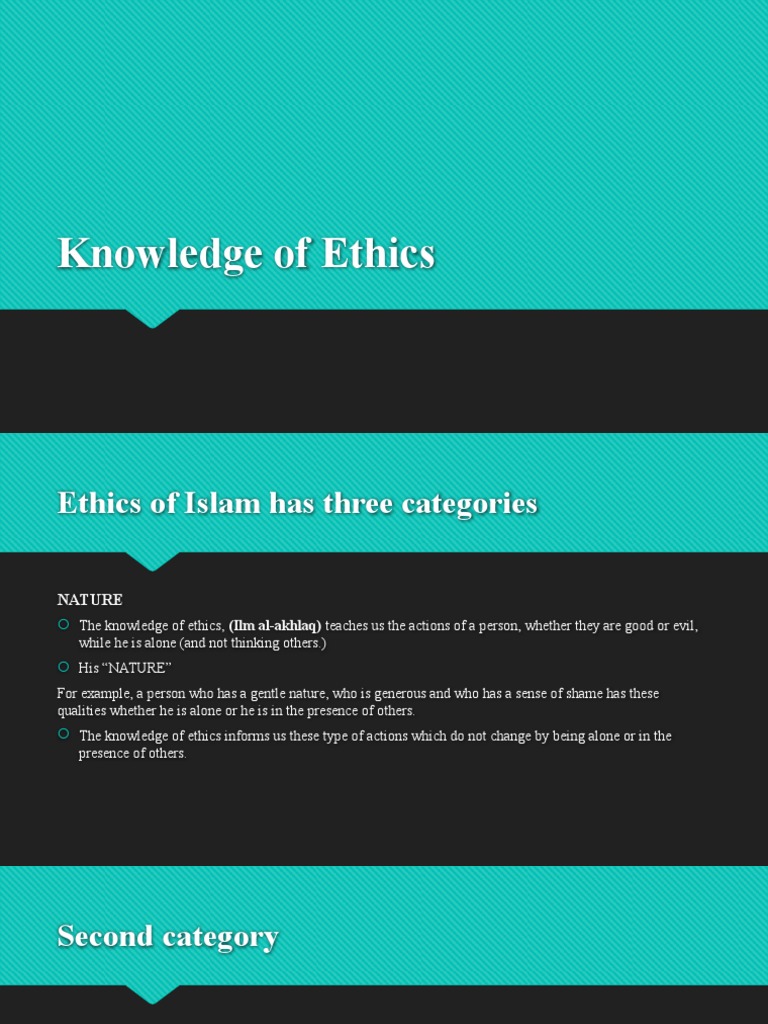 Knowledge of Ethics | PDF | Islamic Ethics | Knowledge