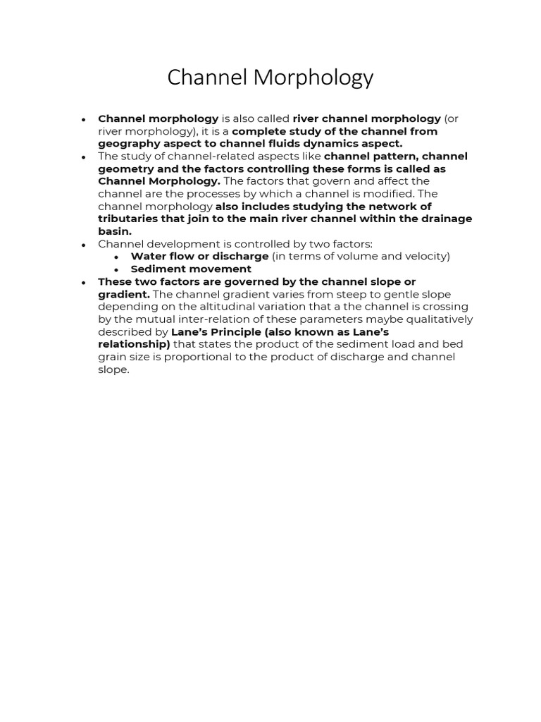 Channel Morphology 1 | PDF | River | Geomorphology