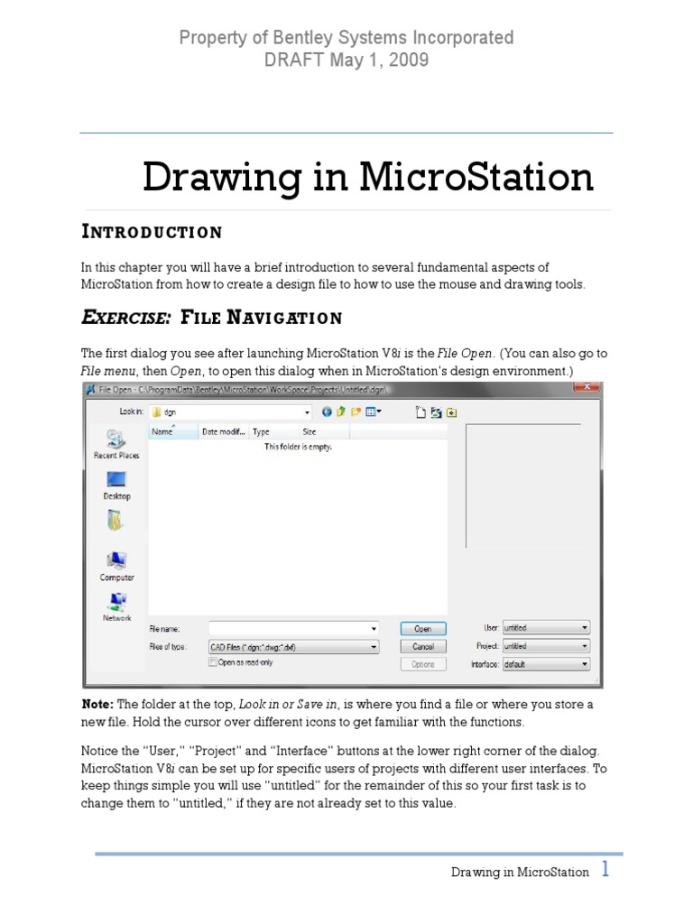 03 - Drawing in MicroStation | PDF | Icon (Computing) | Computer File