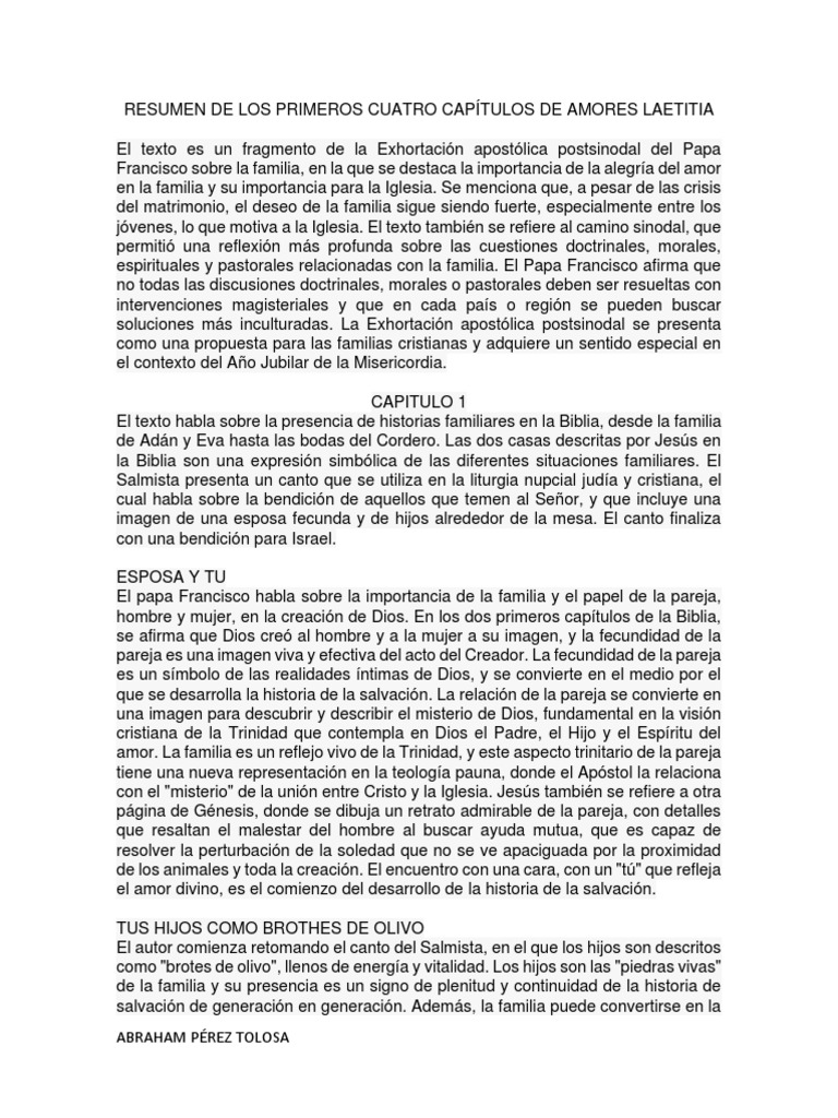 Recensión de Amores Laetitia | PDF