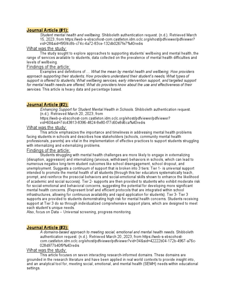 Research Journal Articles | PDF | Mental Health | Teachers