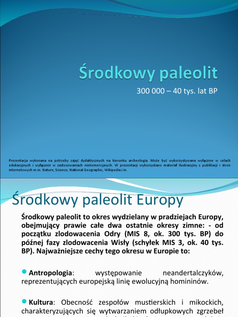 Środkowy Paleolit | PDF