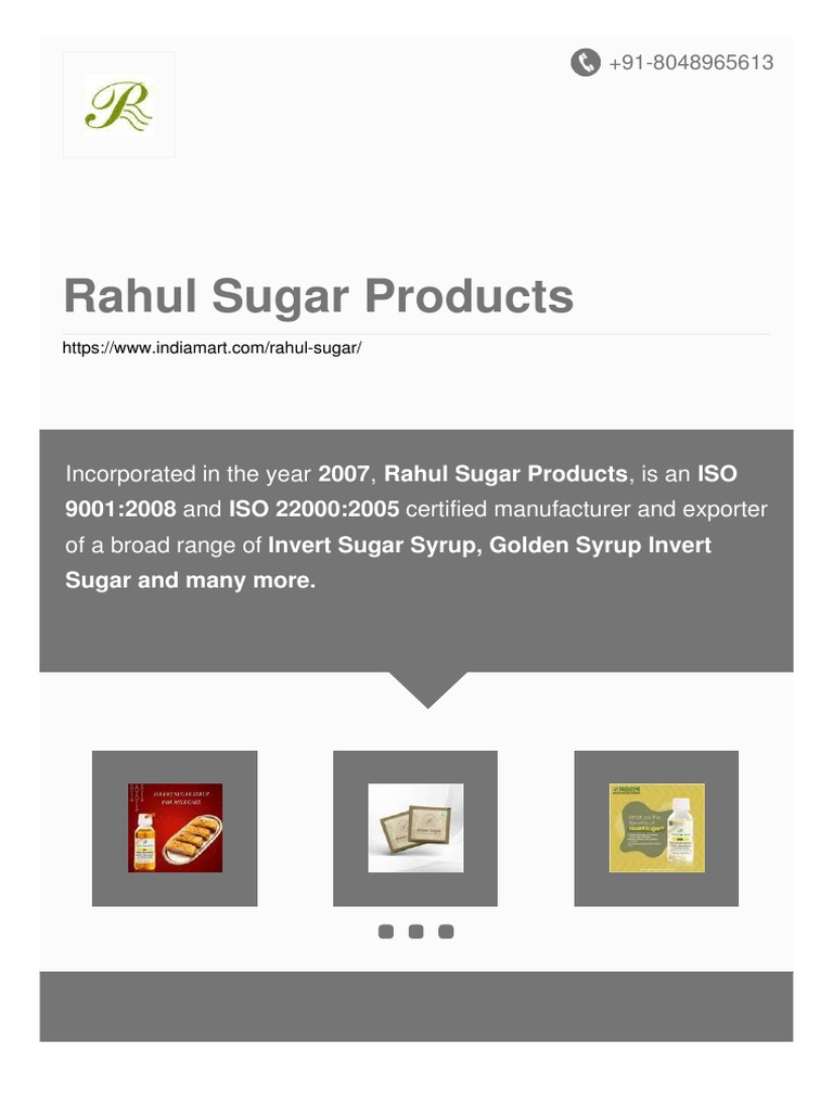 Rahul Sugar Products | PDF | Syrup | Sugar