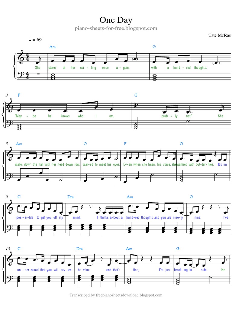 Tates McRae One Day Lyrics | PDF