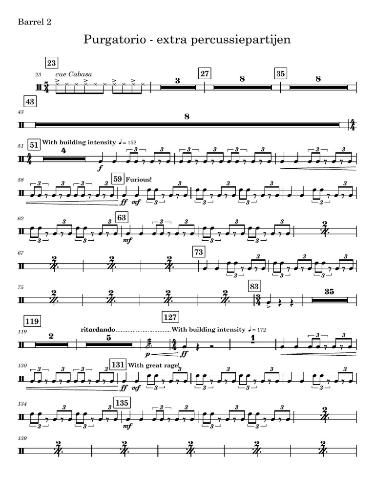 Barrel 2 - Purgatorio - Percussion Parts | PDF
