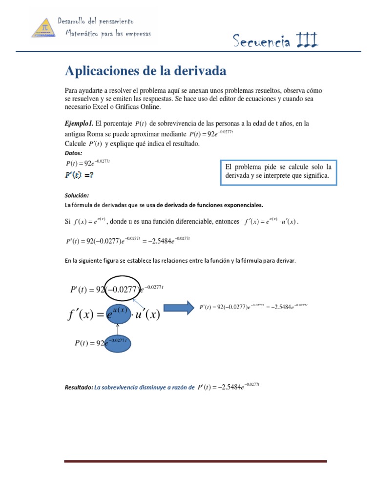 Aplicaciones Derivada | PDF | Derivado | Ecuaciones
