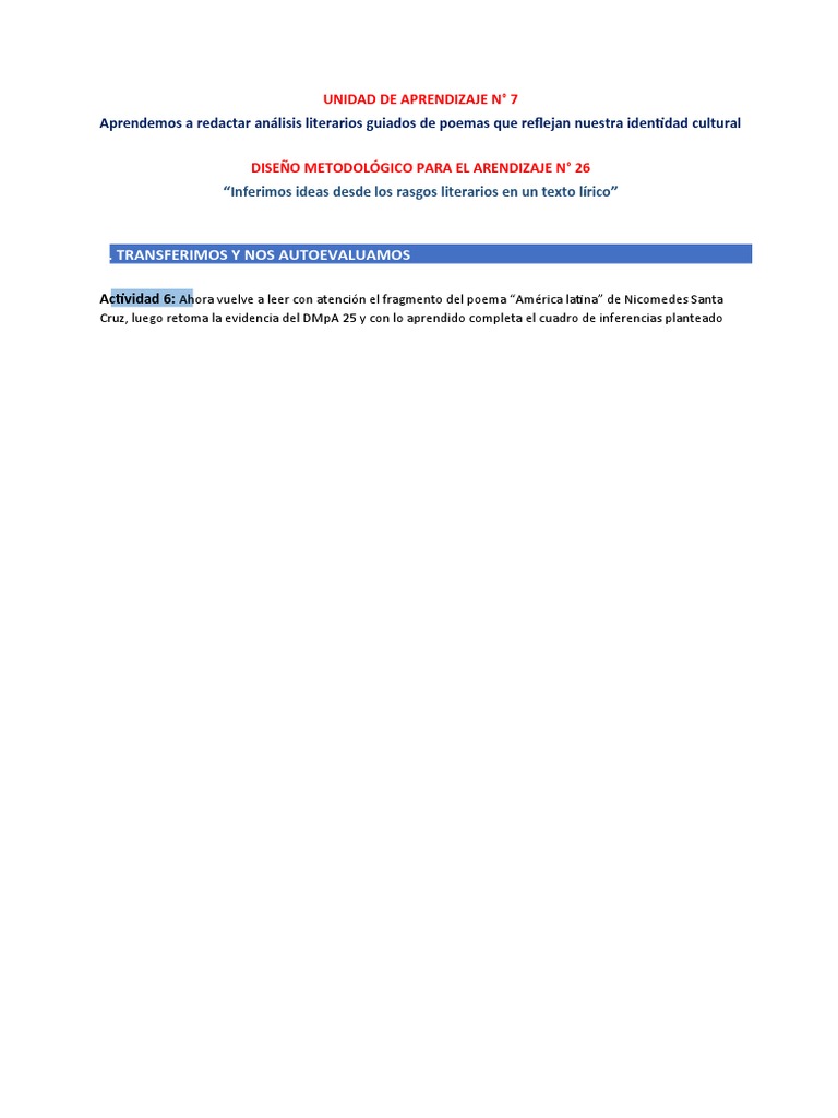 EVIDENCIA - DMpA 26 - 3RO - COMUNICACIÓN Y LITERATURA | PDF | America latina | Américas