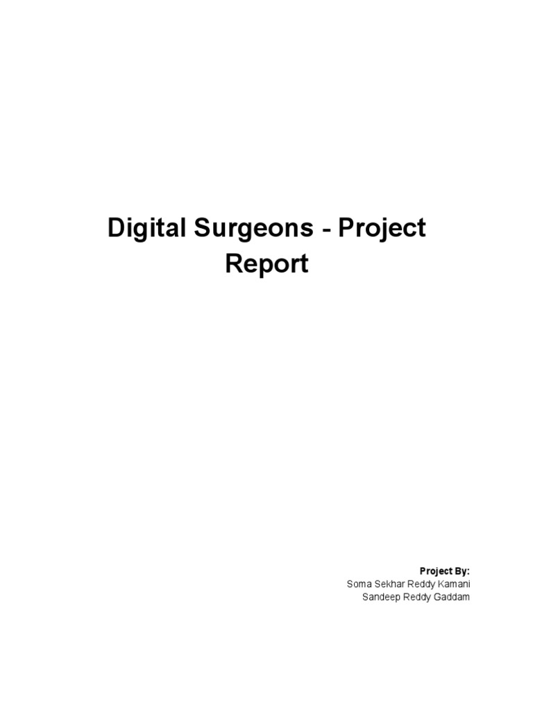 Complete Digital Surgeons - Project Report 1 | PDF | Search Engine ...
