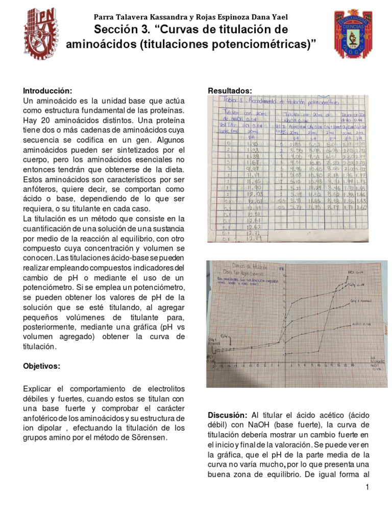 Curvas de Titulacion de Aminoacidos | PDF | Valoración | Química