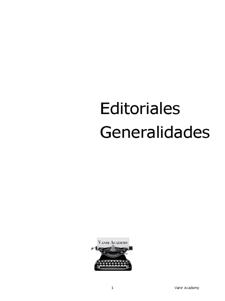 Editoriales Generalidades | PDF