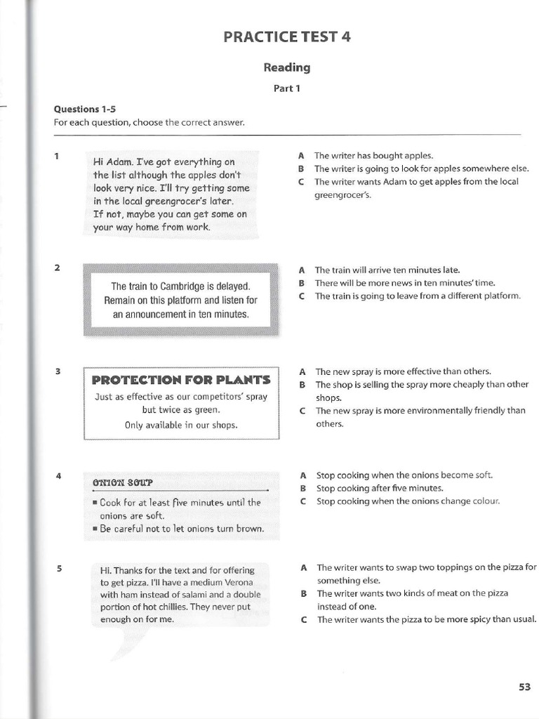 B1 Test 4 | PDF