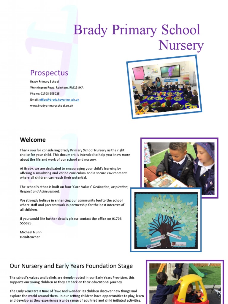 Brady Primary School Nursery: Prospectus | PDF | Preschool | Special ...
