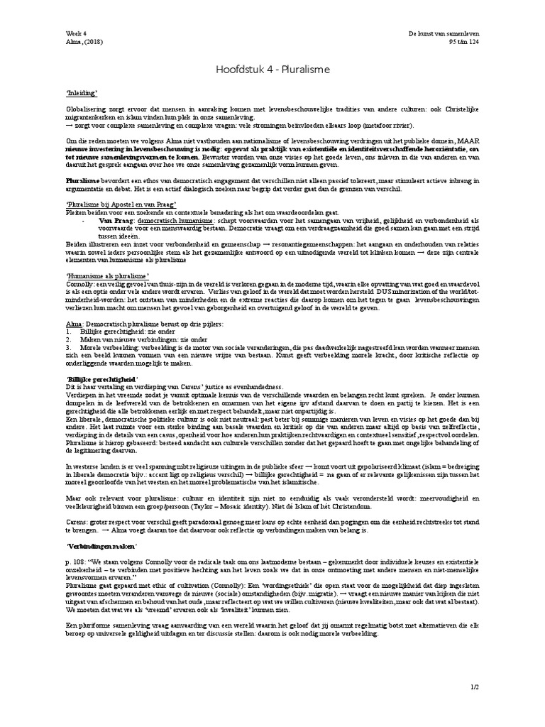 De Kunst Van Het Samenleven, Hans Alma (2008) | PDF