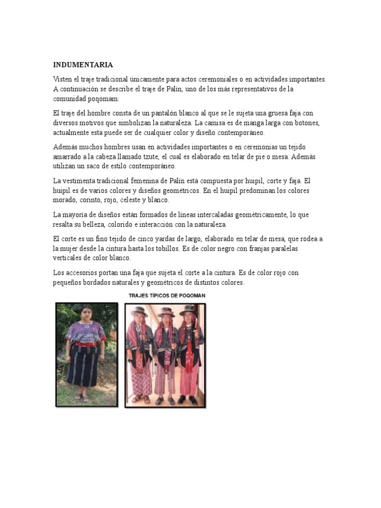 Indumentaria Tradicional Poqomam | PDF | Softlines (venta minorista) | Ropa