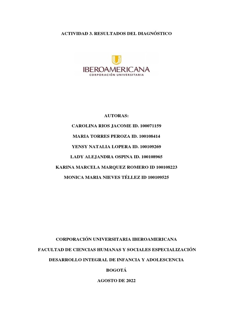 Actividad 3-Diagnóstico | PDF | Familia | Amamantamiento