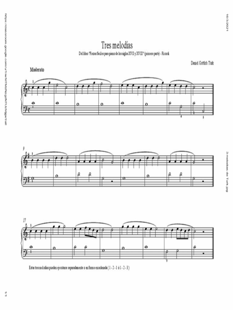 TRES Melodías (Daniel Turk) | PDF
