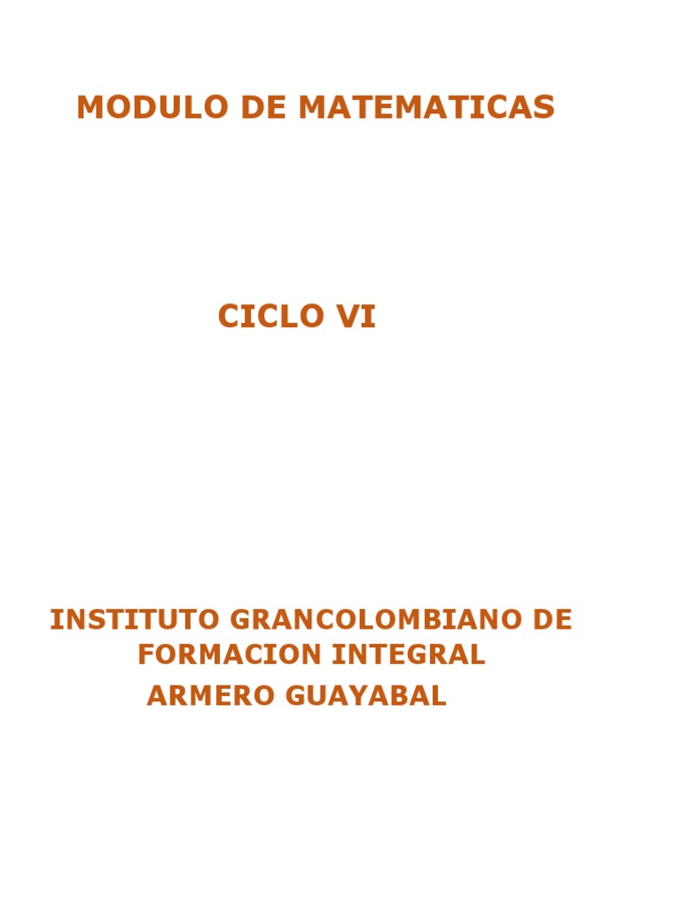 Modulo de Matematicas Ciclo Vi 1 | PDF | Crédito | Finanzas y ...