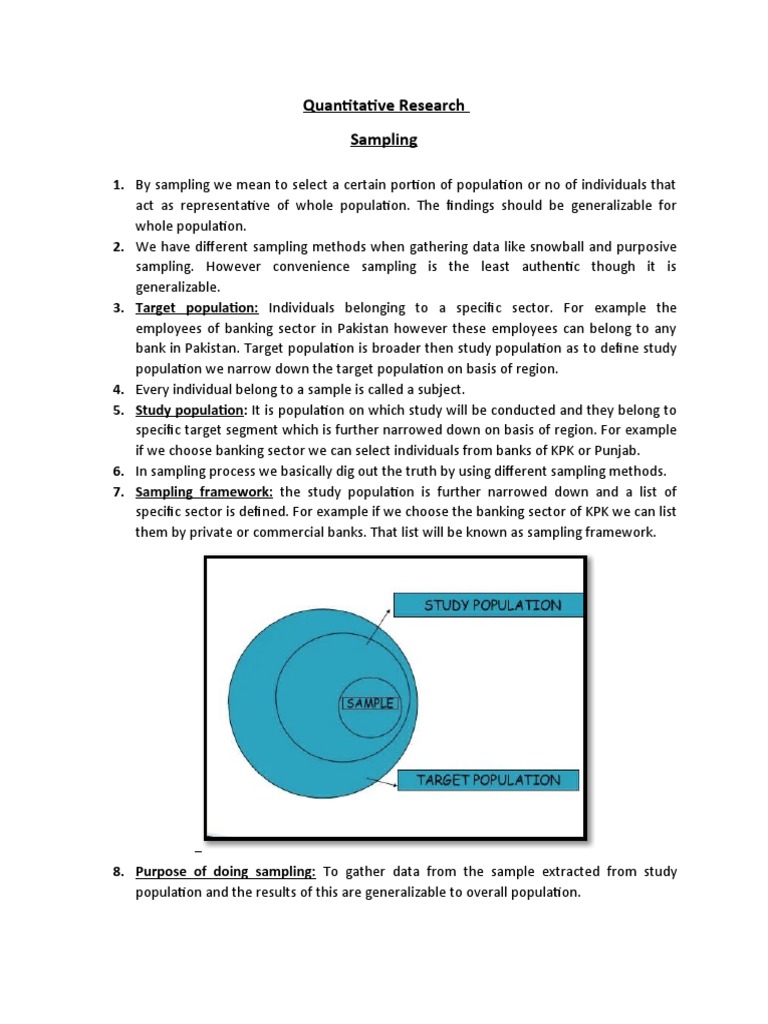 Quantitative Research Lecture 4 Pdf Sampling Statistics Research Methods
