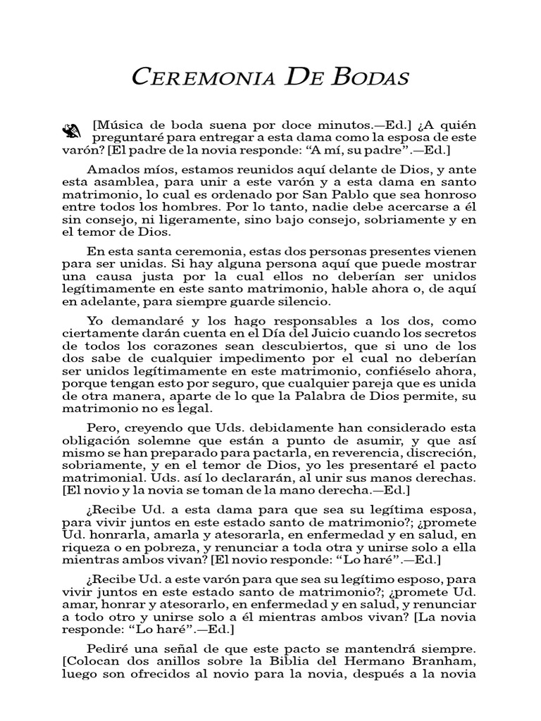 SPN65-0220X Wedding Ceremony VGR | PDF | Matrimonio