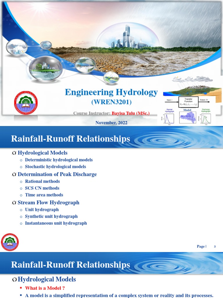Engineering Hydrology: (WREN3201) | PDF | Conceptual Model | Surface Runoff
