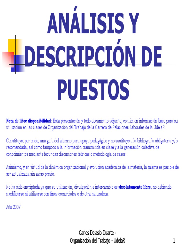 Guía de Análisis de Puestos para Estudiantes | PDF | Pensamiento ...